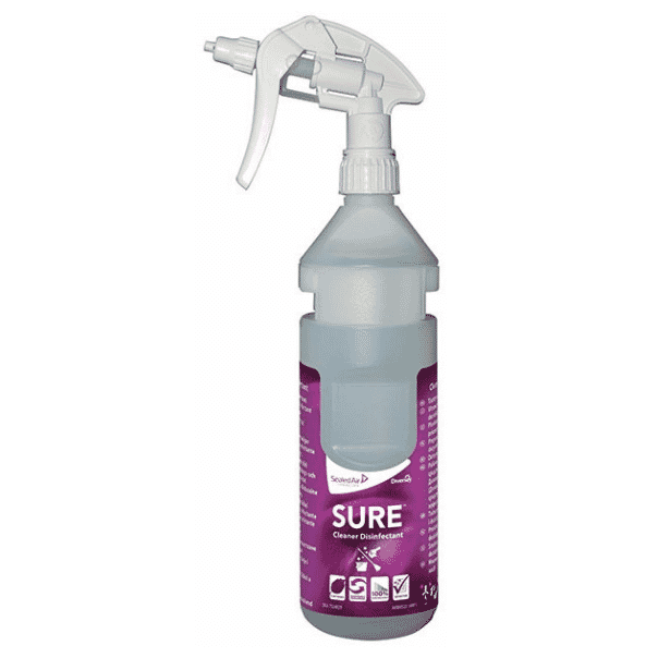 Diversey Sure Cleaner Disinfectant Spray Bottle Kit Empty 750ml